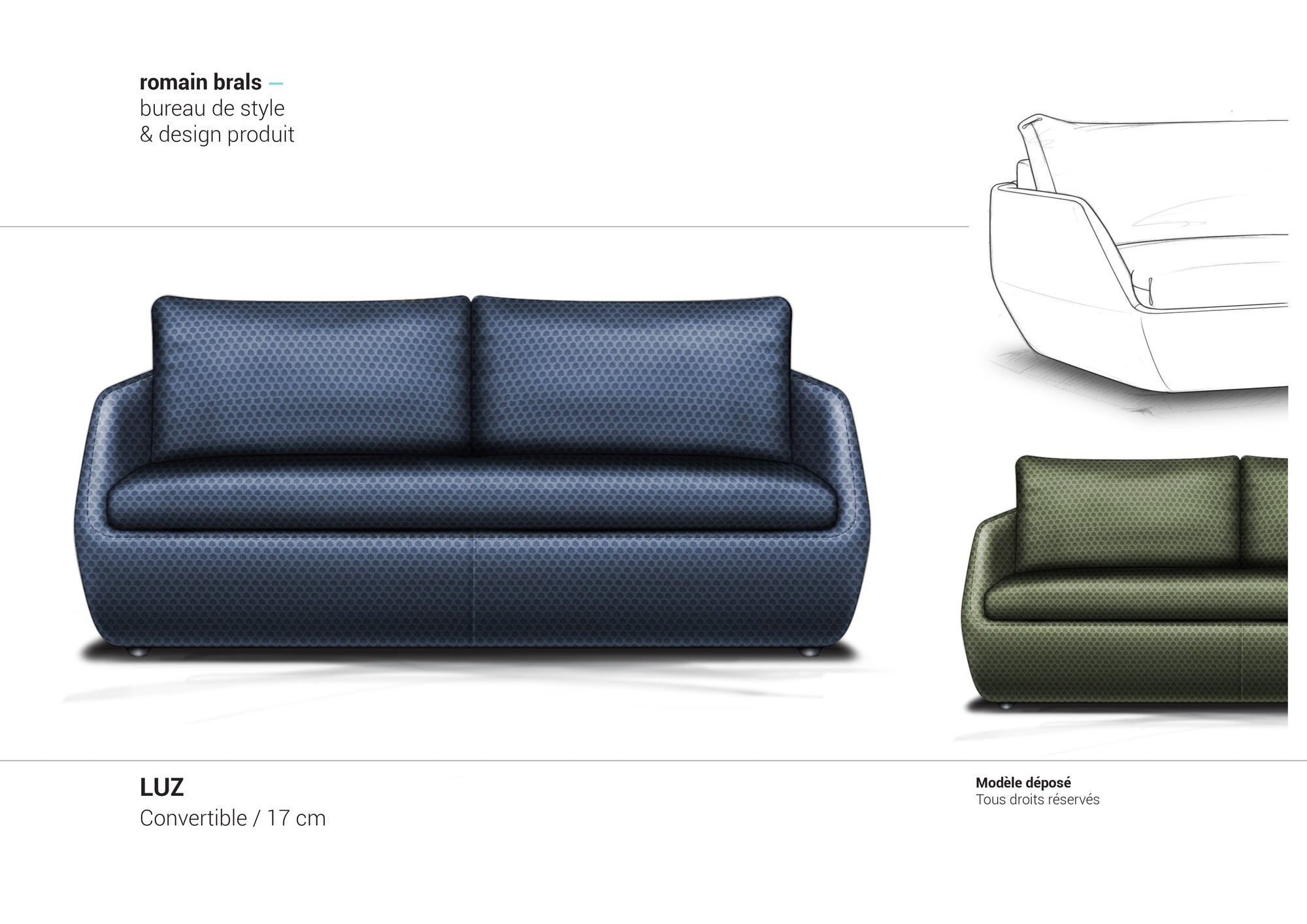 LUZ ANGLE Kaki - Buy modern sofa bed La Maison Convertible